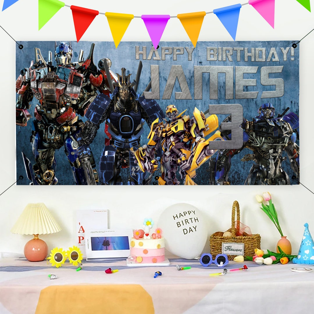 Transformers Birthday Party Backdrop Transformers Birthday Banner ...