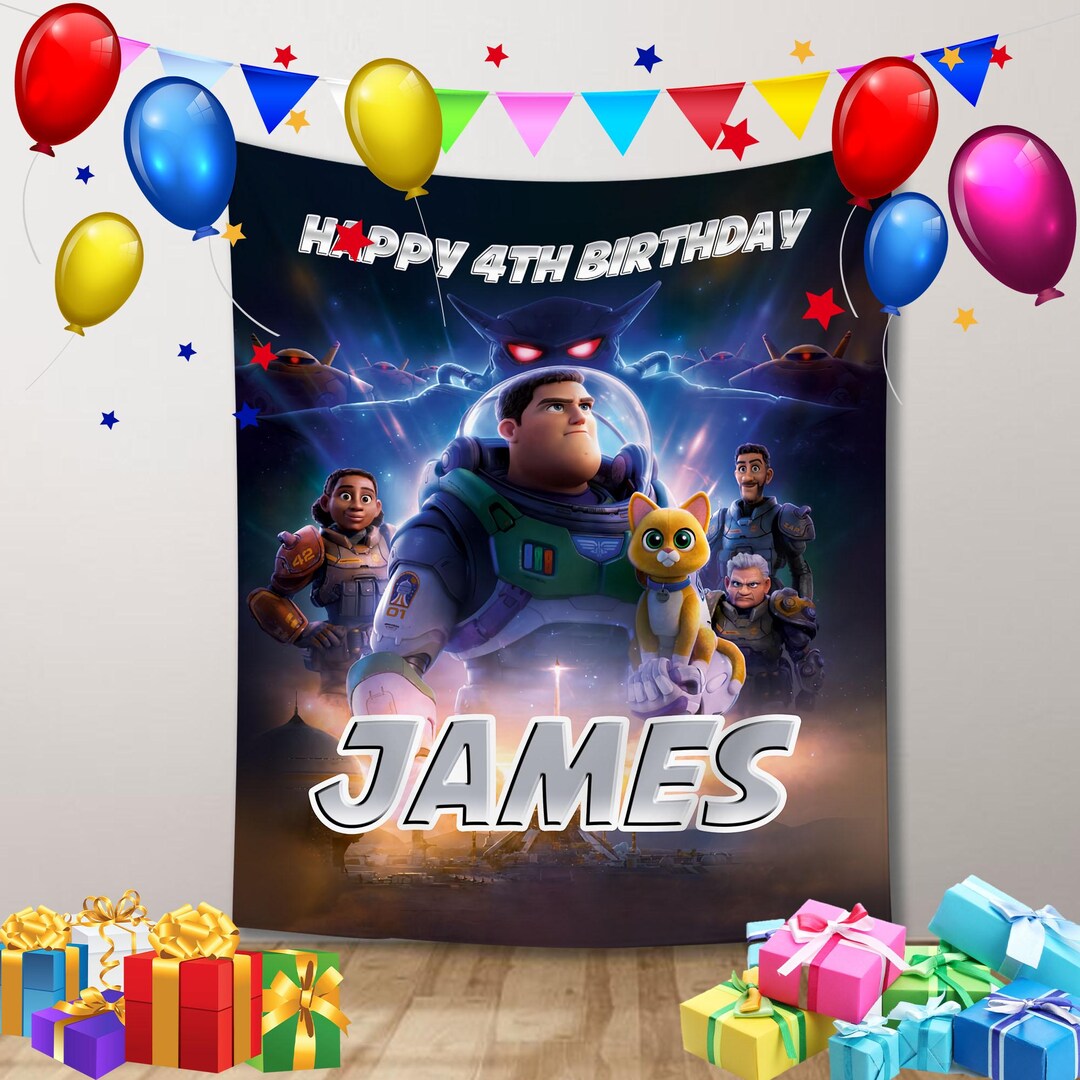 Buzz Lightyear Birthday Backdrop, Lightyear Space Backdrop,stars Banner ...