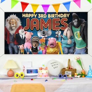 Sing Pig 2 Birthday Party Backdrop/sing 2 Birthday Banner/custom Sing ...