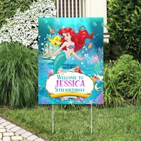 The Little Mermaid Birthday Welcome Sign, Live Action Ariel Welcome ...