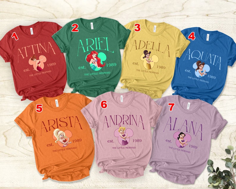 Little Mermaid Characters Shirt, Disney Family Trip Tee - Etsy