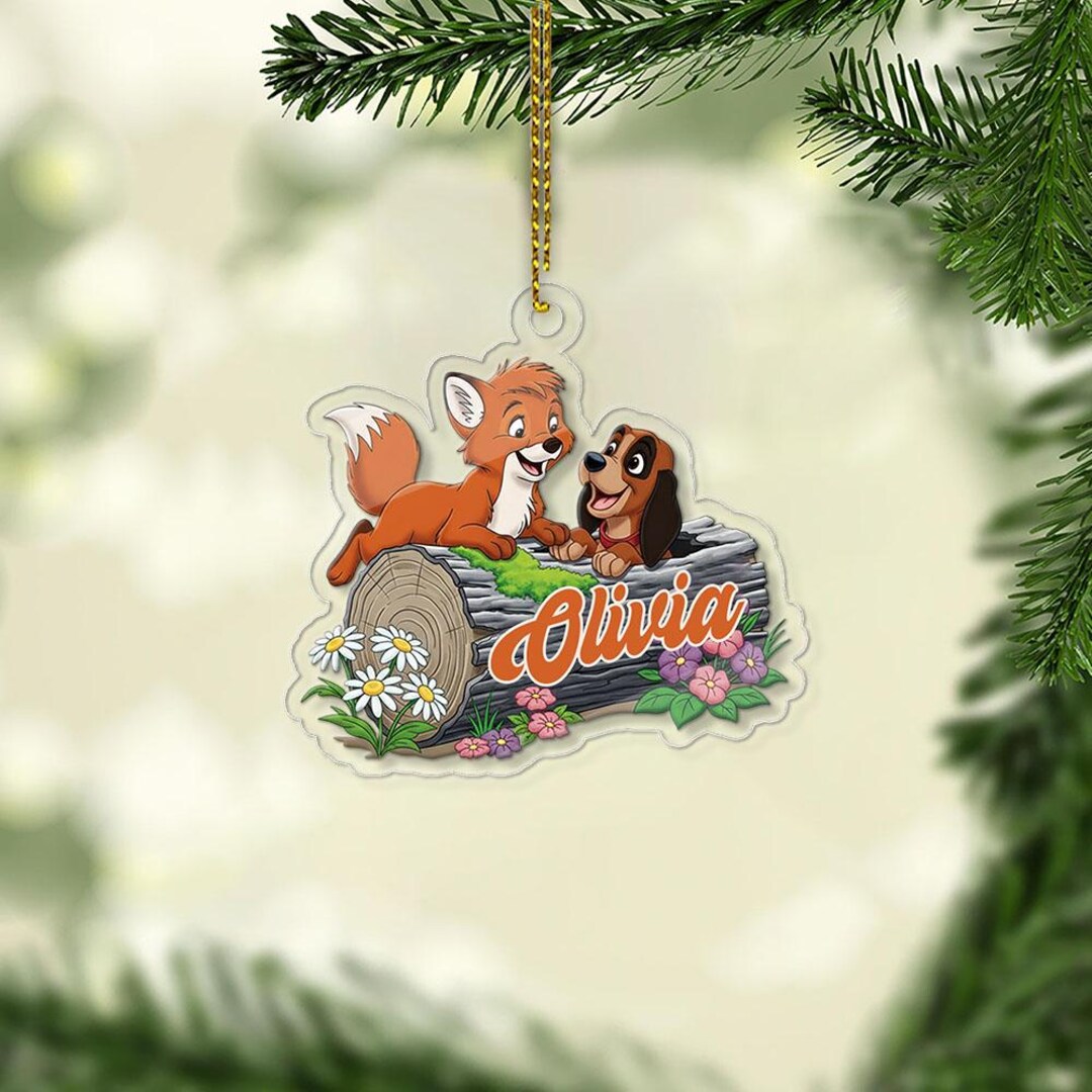 The Fox and the Hound Wood Ornament, Disney Friends Copper and Tod ...