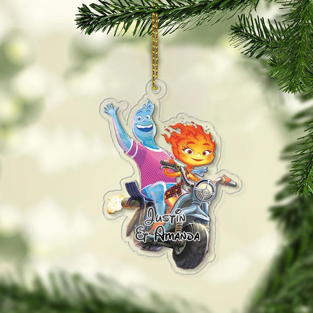 Custom Name Disney His Fire Her Water Couple Matching Ornament, Fire ...