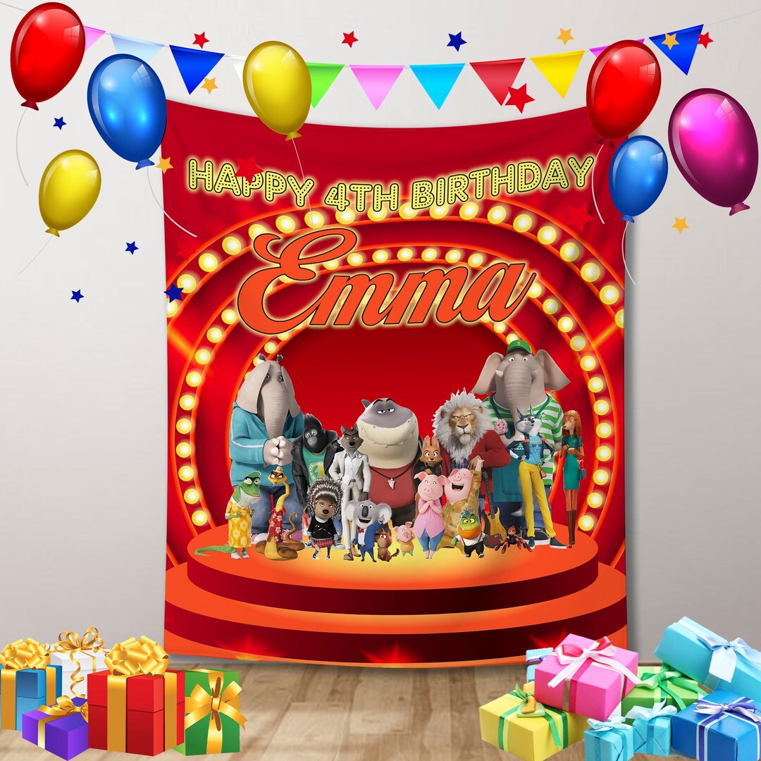 Sing 2 Personalized Birthday Party Backdrop, Sing 2 Personalized Banner ...