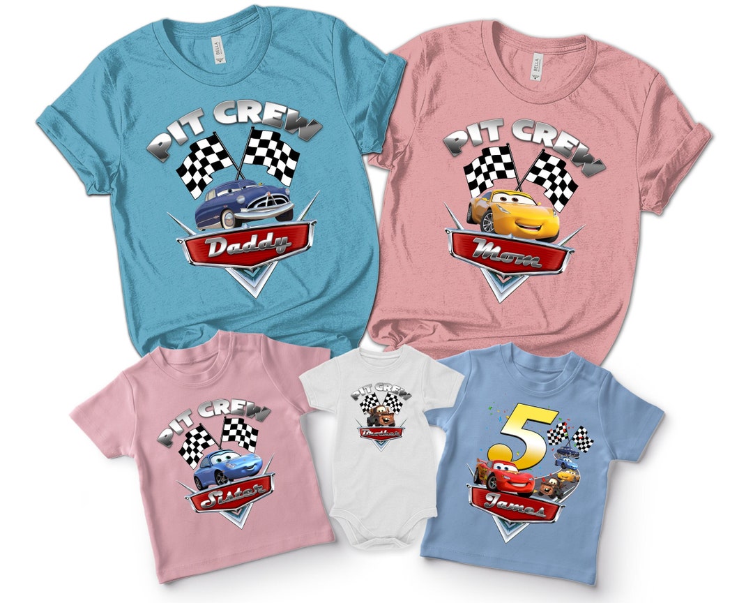 Personalized Disney Cars Pit Crew Birthday Unisex T-shirt, Cruz Sally ...