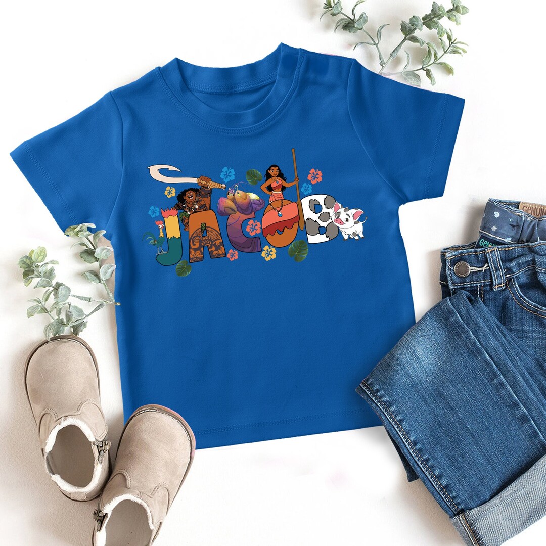 Custom Name Moana Kid Youth Toddler T-shirt, Personalized Disney Hei ...