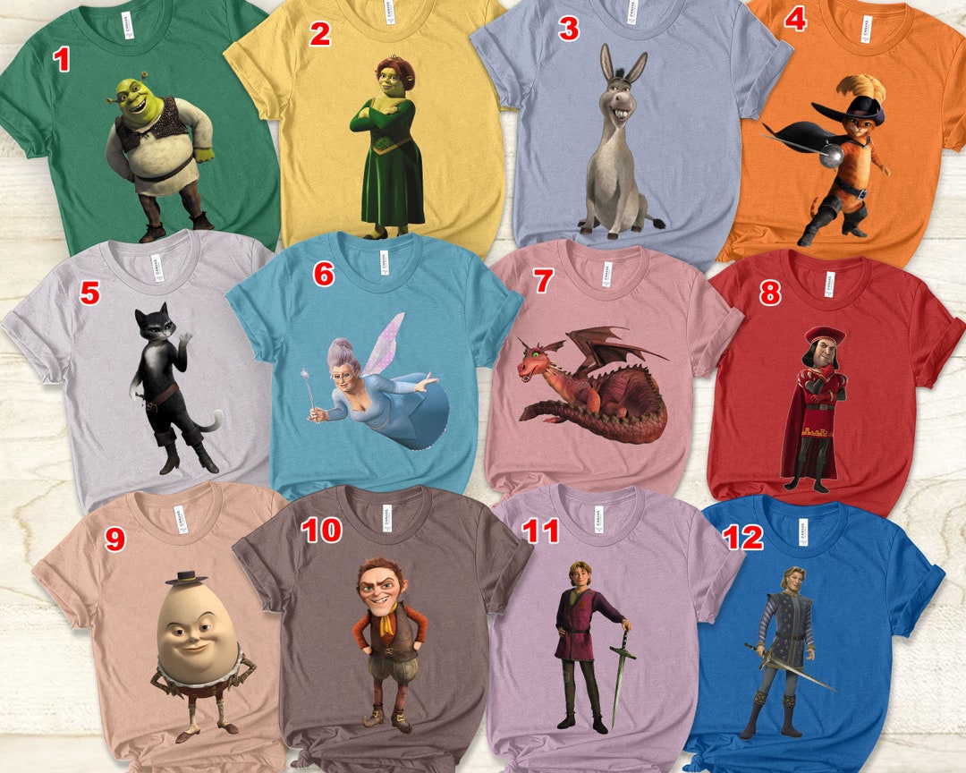 Shrek Group Matching Unisex T-shirt, Personalized Shrek Birthday Family ...