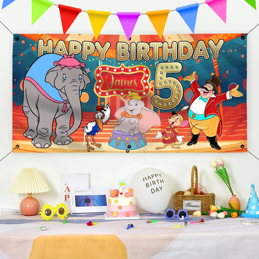 Dumbo Backdrop, Dumbo Backdrop Birthday, Dumbo Party, Dumbo Party ...