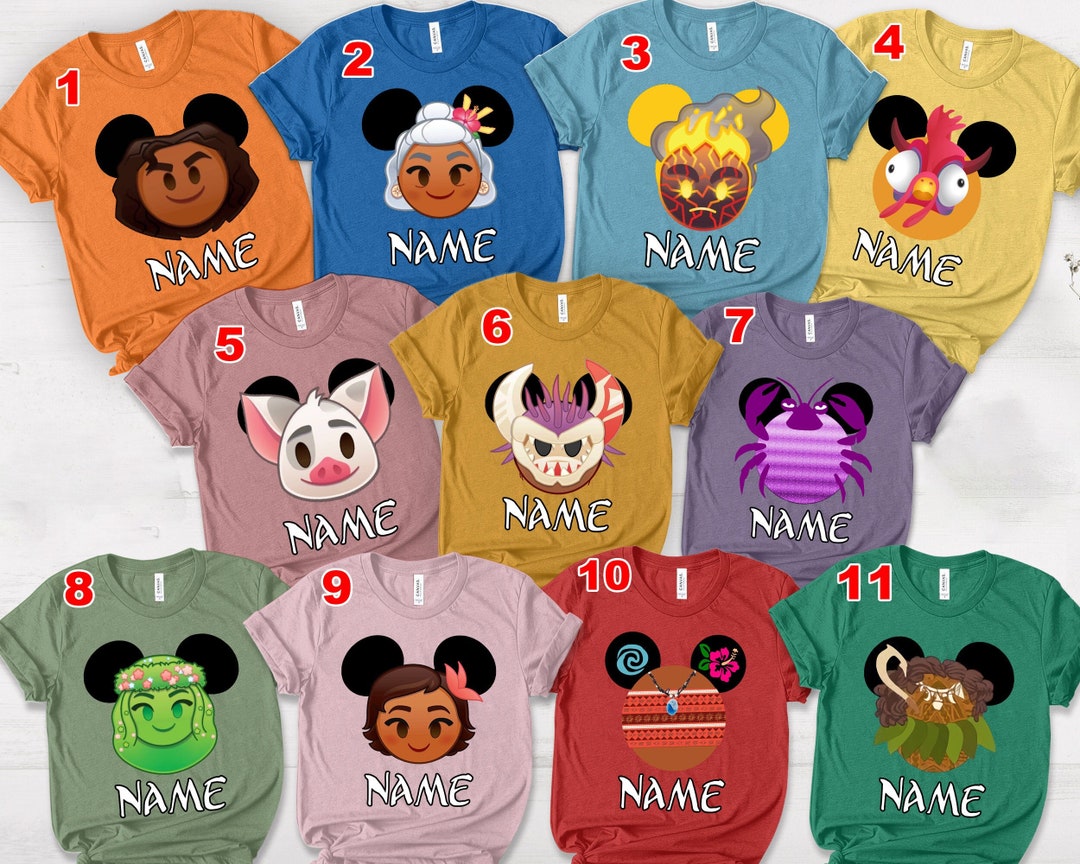 Personalized Disney Moana Characters Unisex T-shirt, Chief Rooster Maui ...