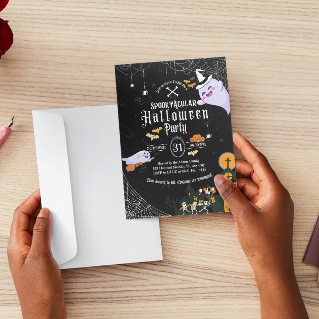 Cute Halloween Party Invitation Halloween Birthday Party - Etsy