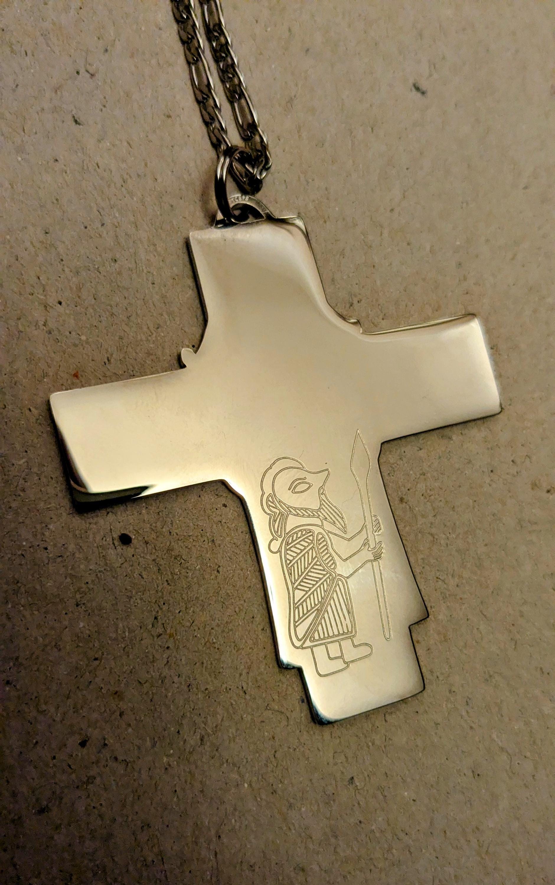 Manx Cross, Etched in Stainless Steel on Chain | Celtic Cross ...