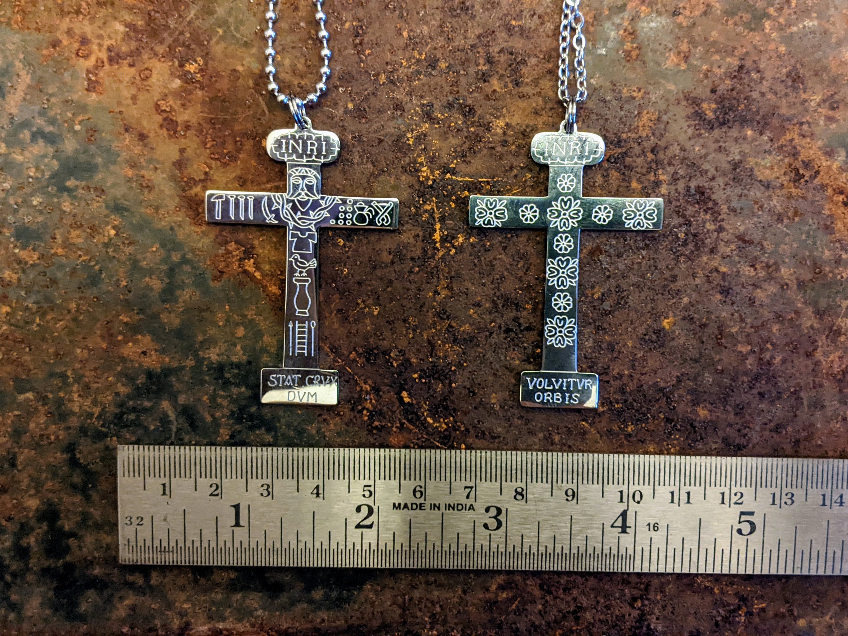 Mexican Atrial Cross W/ Chain I Catholic Men's Gift I - Etsy