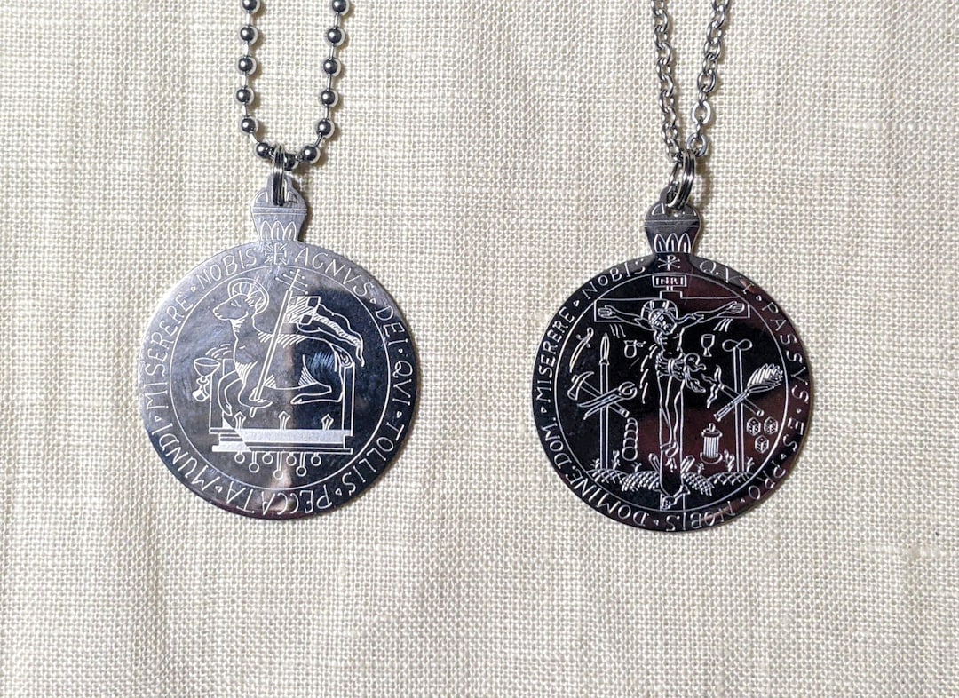 Recusant Crucifix Medal Etched in Stainless Steel I Lamb of God I ...