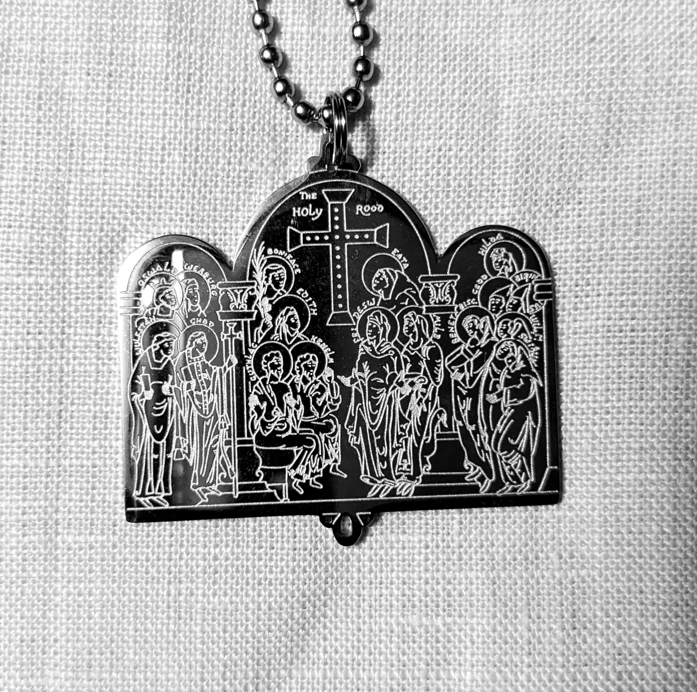 Our Lady of Walsingham Medal, Etched in Stainless Steel W/ Saints of ...