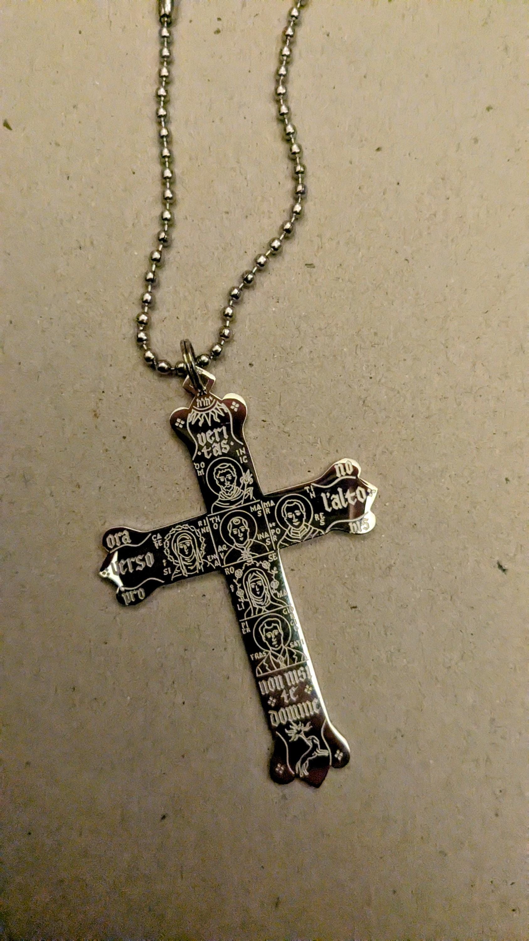 Dominican Saints Cross, Etched in Stainless Steel With St Thomas ...