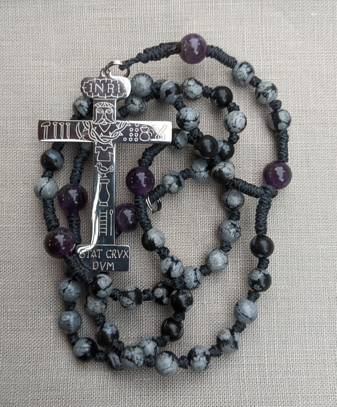 The Penitential Season Catholic Rosary, With Amethyst and Snowflake ...