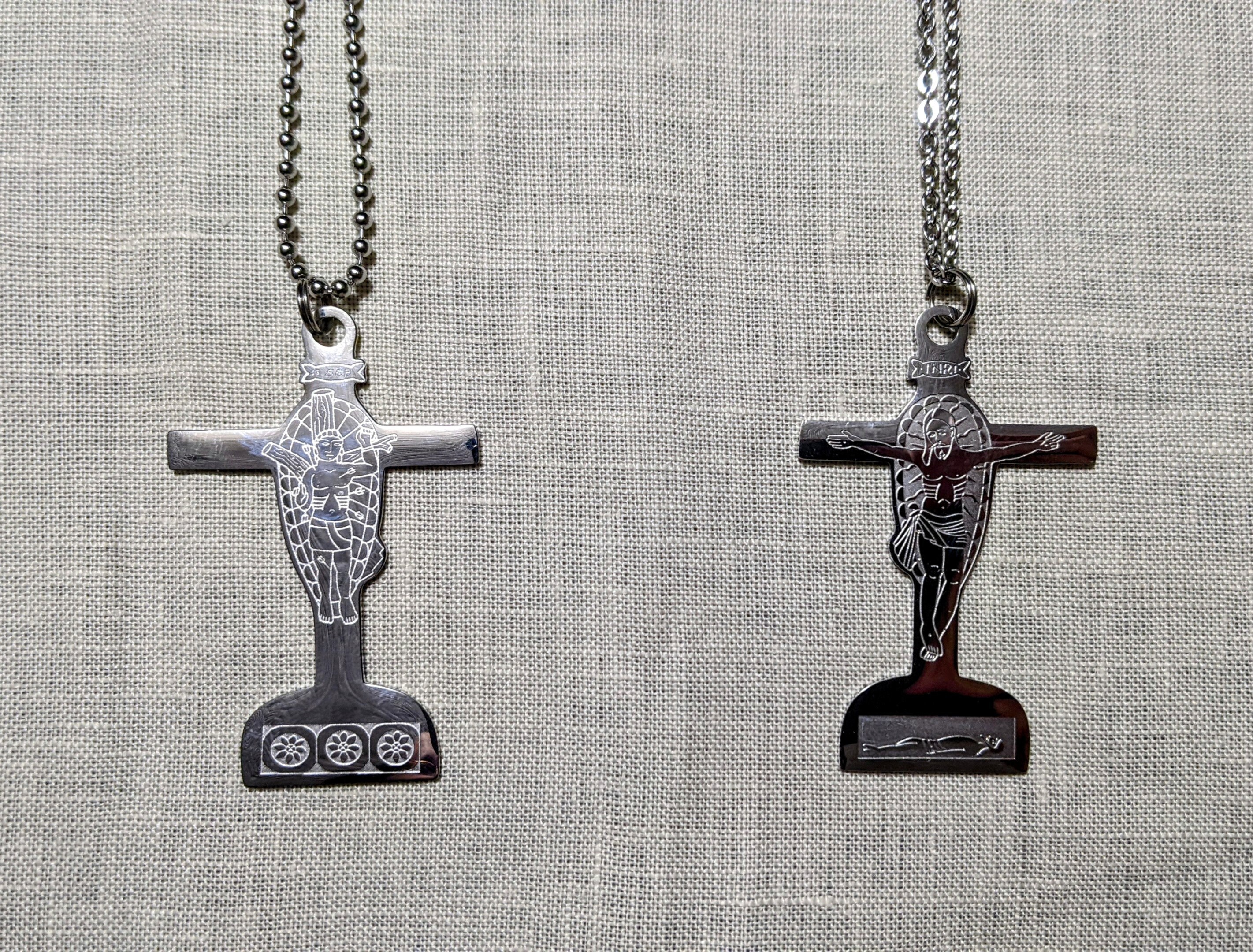 Goan Crucifix Etched in Stainless Steel W/ Chain I Pendant I Unique ...