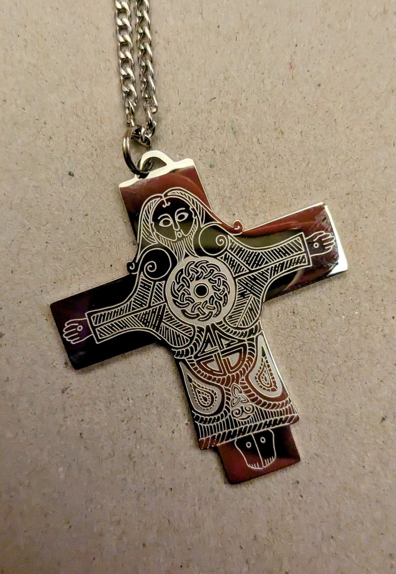 Manx Cross, Etched in Stainless Steel on Chain | Celtic Cross ...