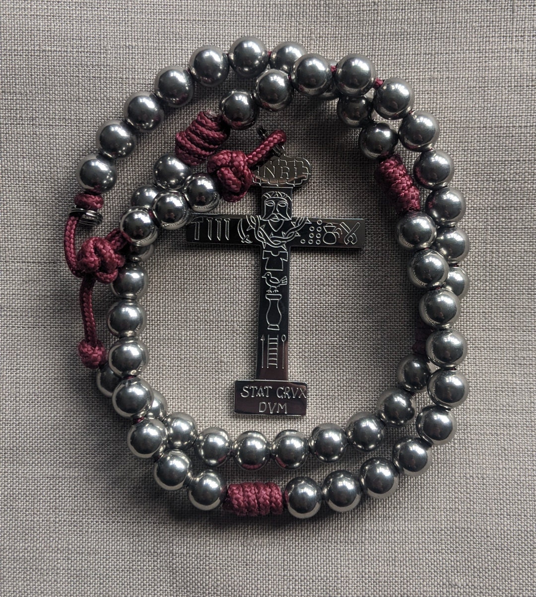 The Standing Cross Catholic Rosary, With Stainless Steel Beads and a ...