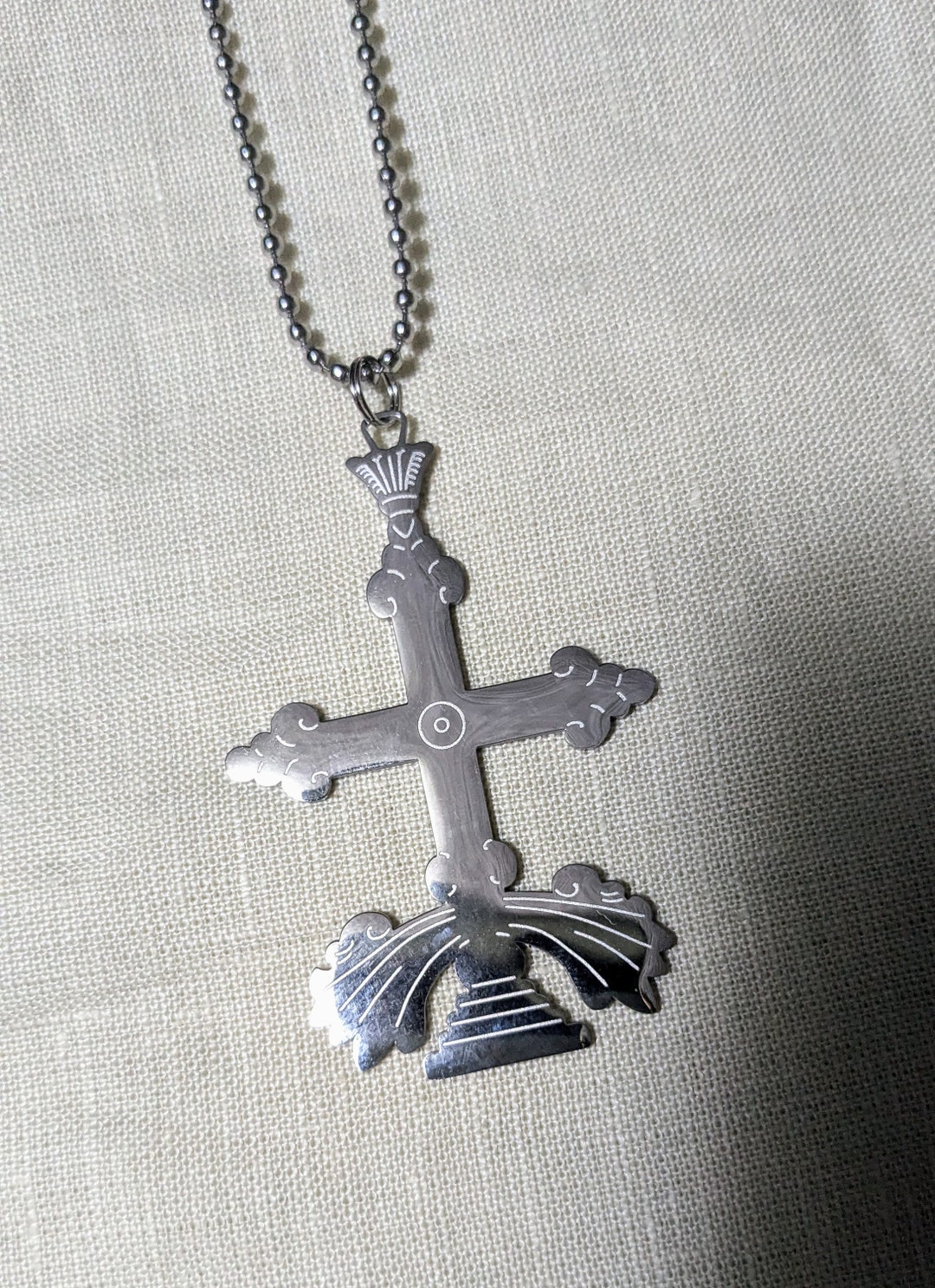 St Thomas Christian Cross, Etched in Stainless Steel With Chain | Syro ...