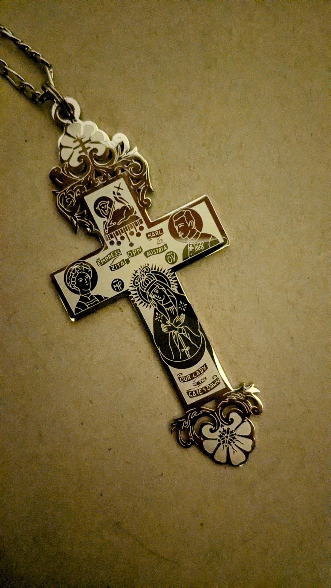 Blessed Karl and Empress Zita Crucifix, Engraved in Stainless Steel ...
