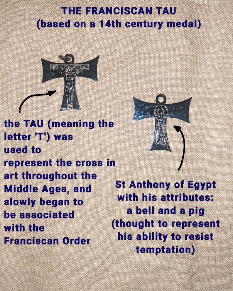 Medieval Franciscan Tau Crucifix Etched in Stainless Steel W/ Chain I ...