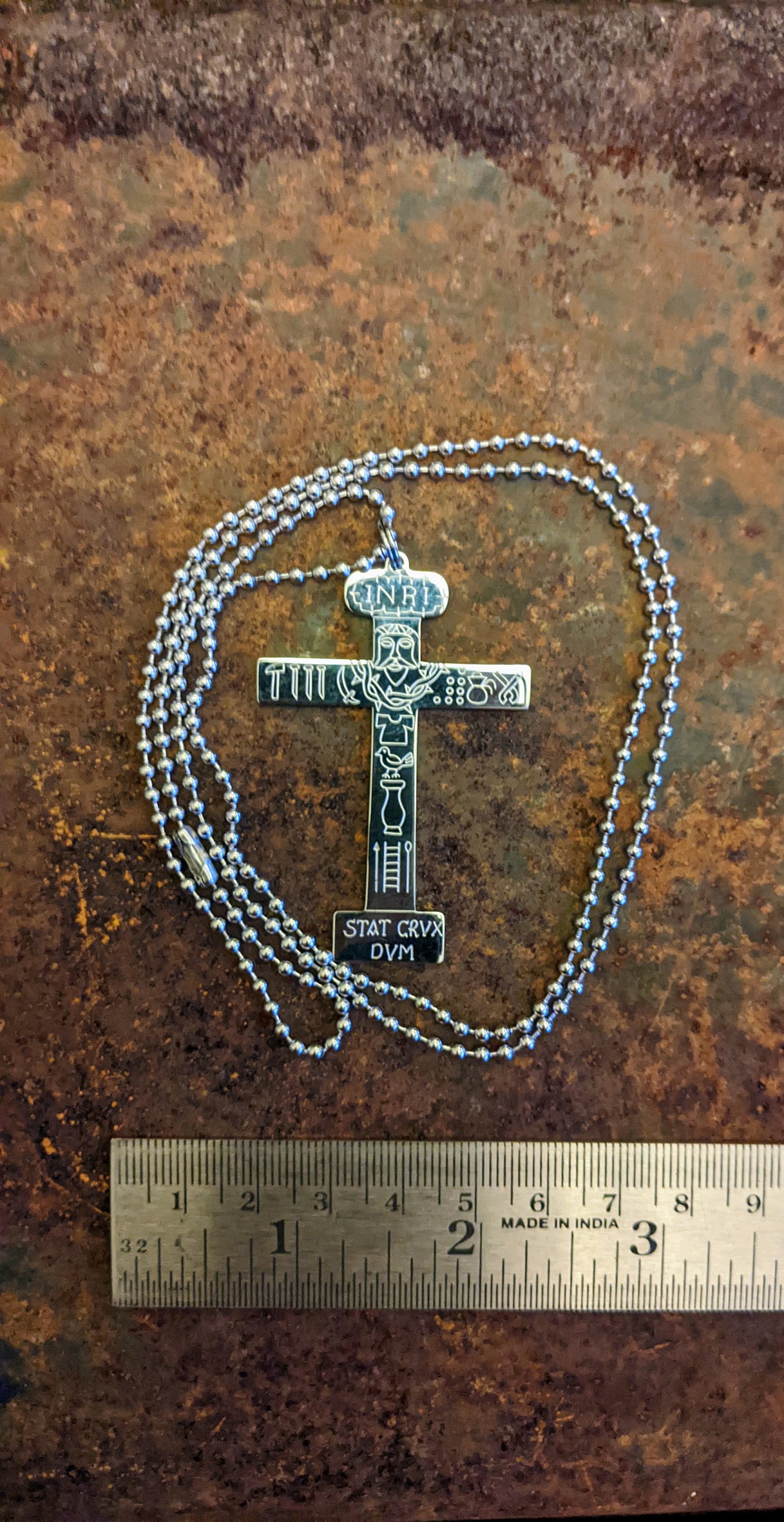 Mexican Atrial Cross W/ Chain I Catholic Men's Gift I - Etsy