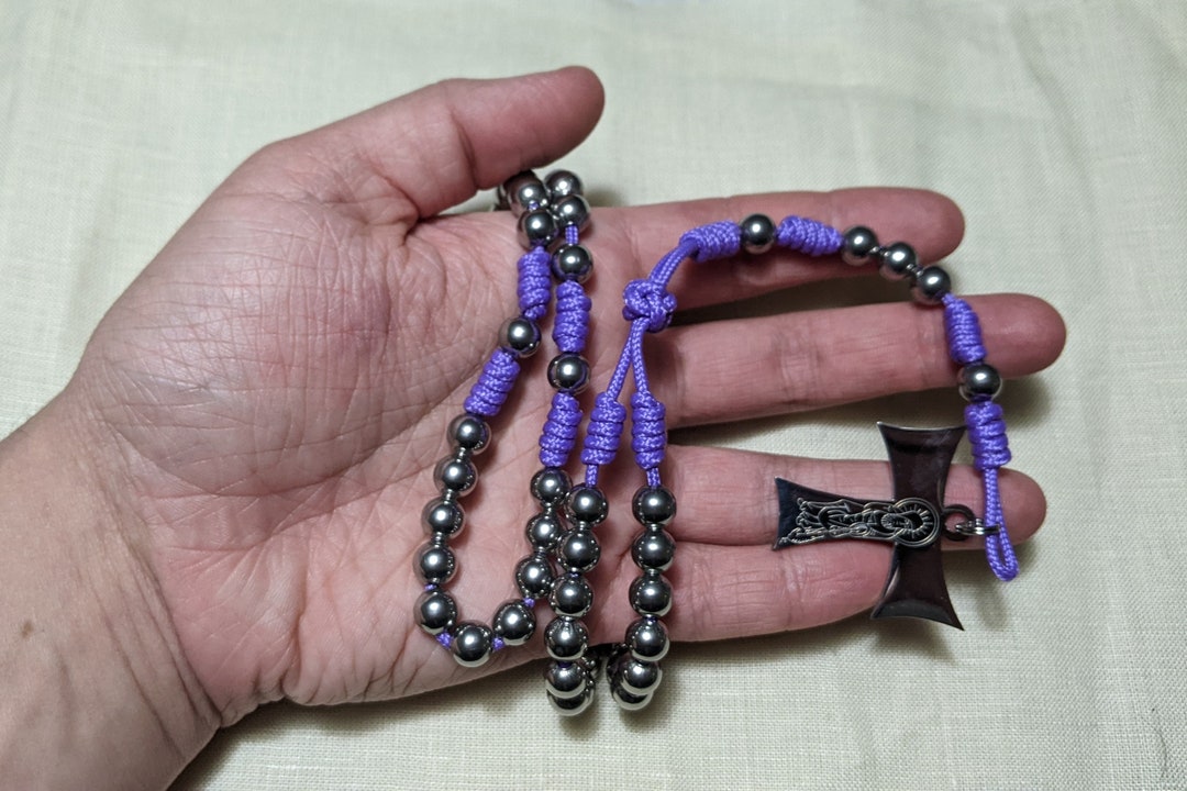 St Francis Catholic Rosary, With Stainless Steel Medieval Tau Crucifix ...