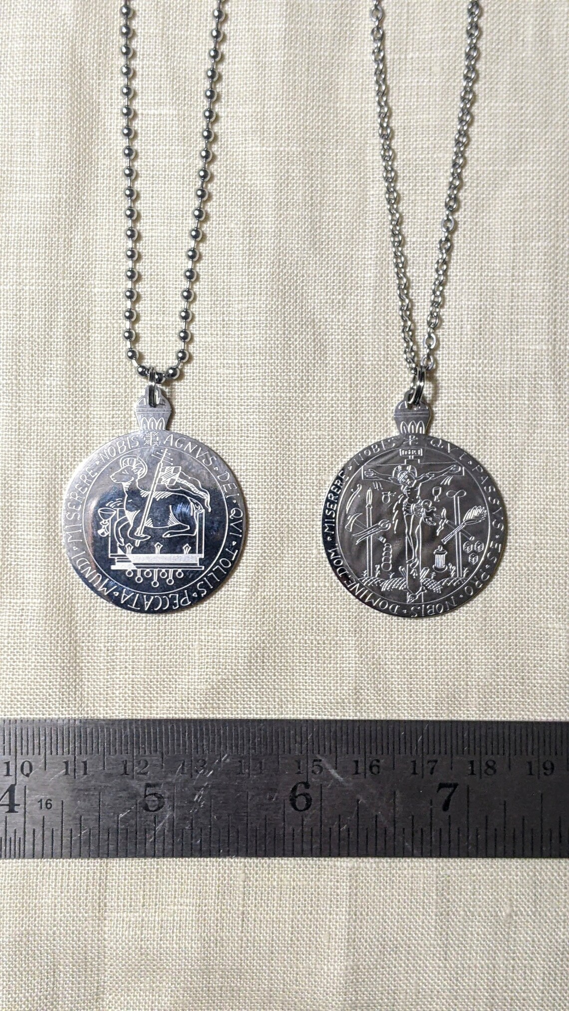 Recusant Crucifix Medal Etched in Stainless Steel I Lamb of God I ...