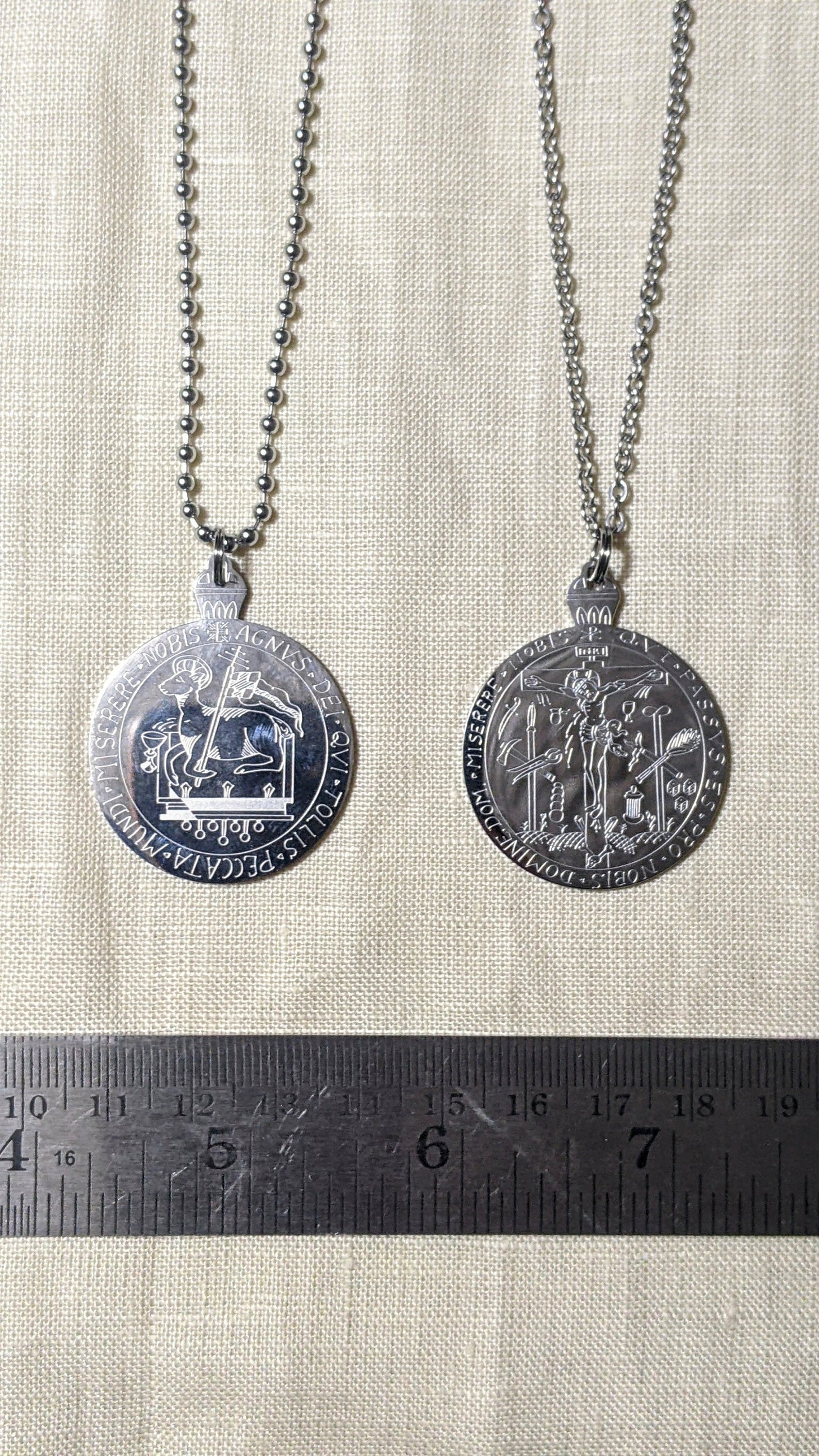 Recusant Crucifix Medal Etched in Stainless Steel I Lamb of God I ...