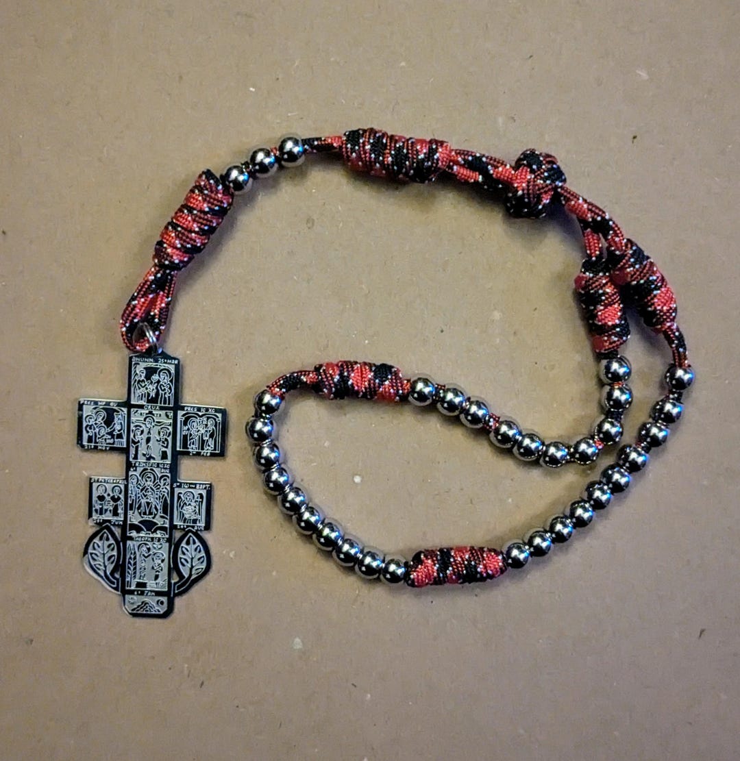 550lb Paracord Chotki, With 33 Solid Stainless Steel Beads | Jesus ...