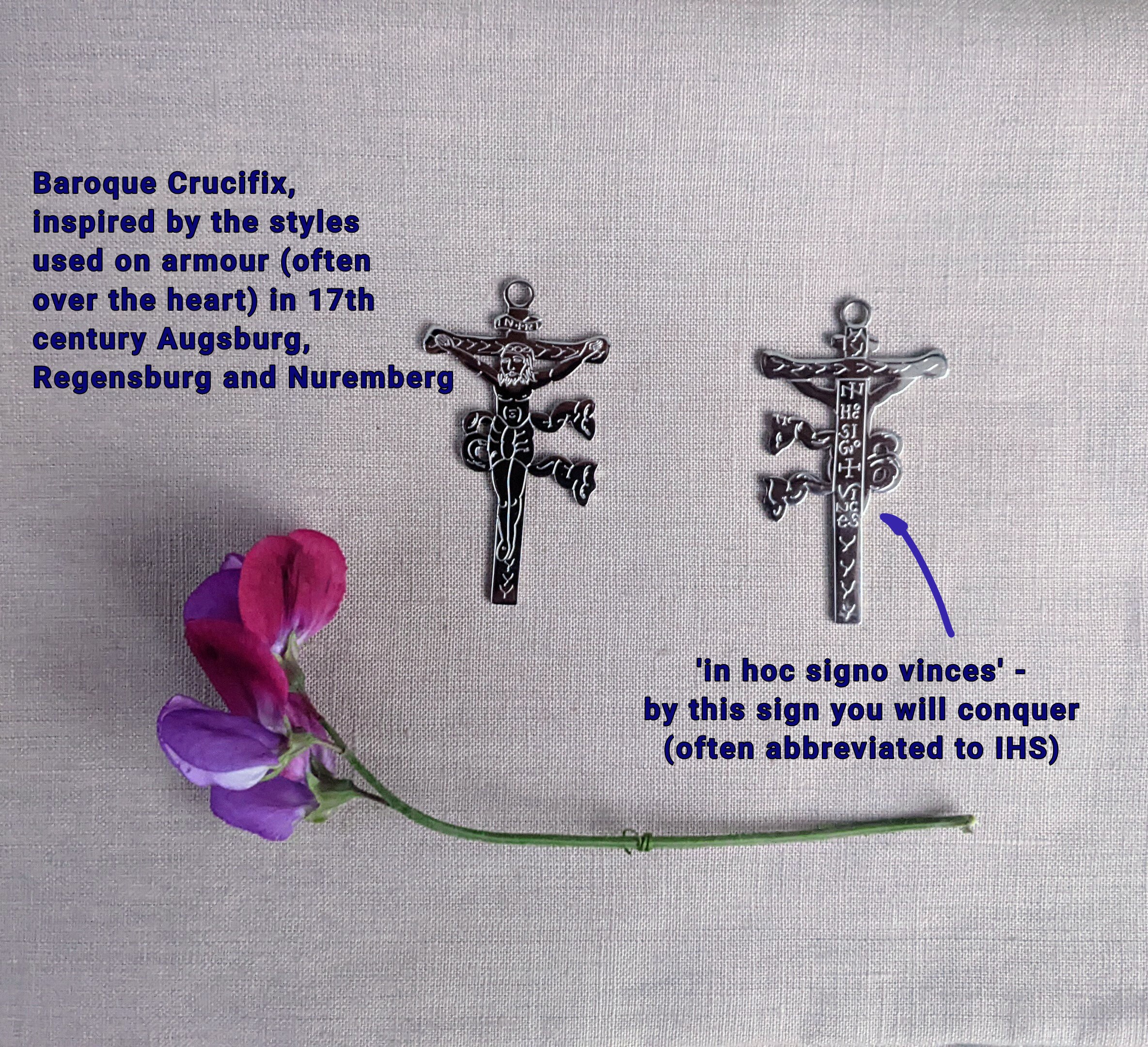 Bavarian Armour Crucifix Etched in Stainless Steel With Chain I Unique ...