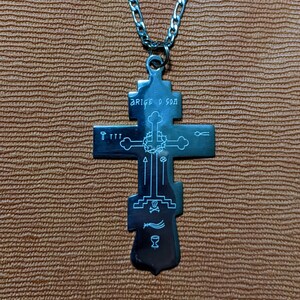 Russian Orthodox Cross in Stainless Steel With Chain I Priest Crucifix ...