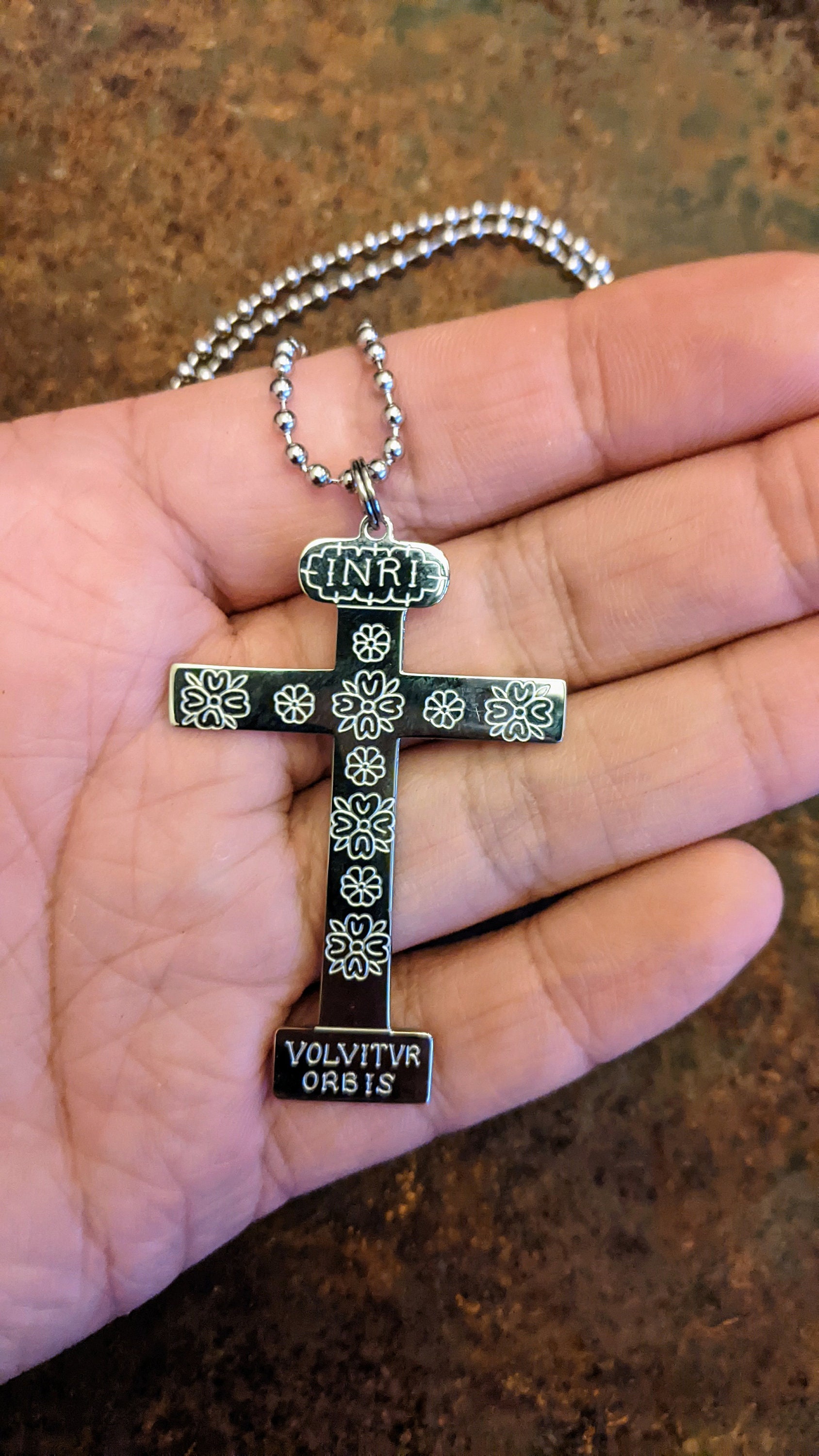 Mexican Atrial Cross W/ Chain I Catholic Men's Gift I - Etsy