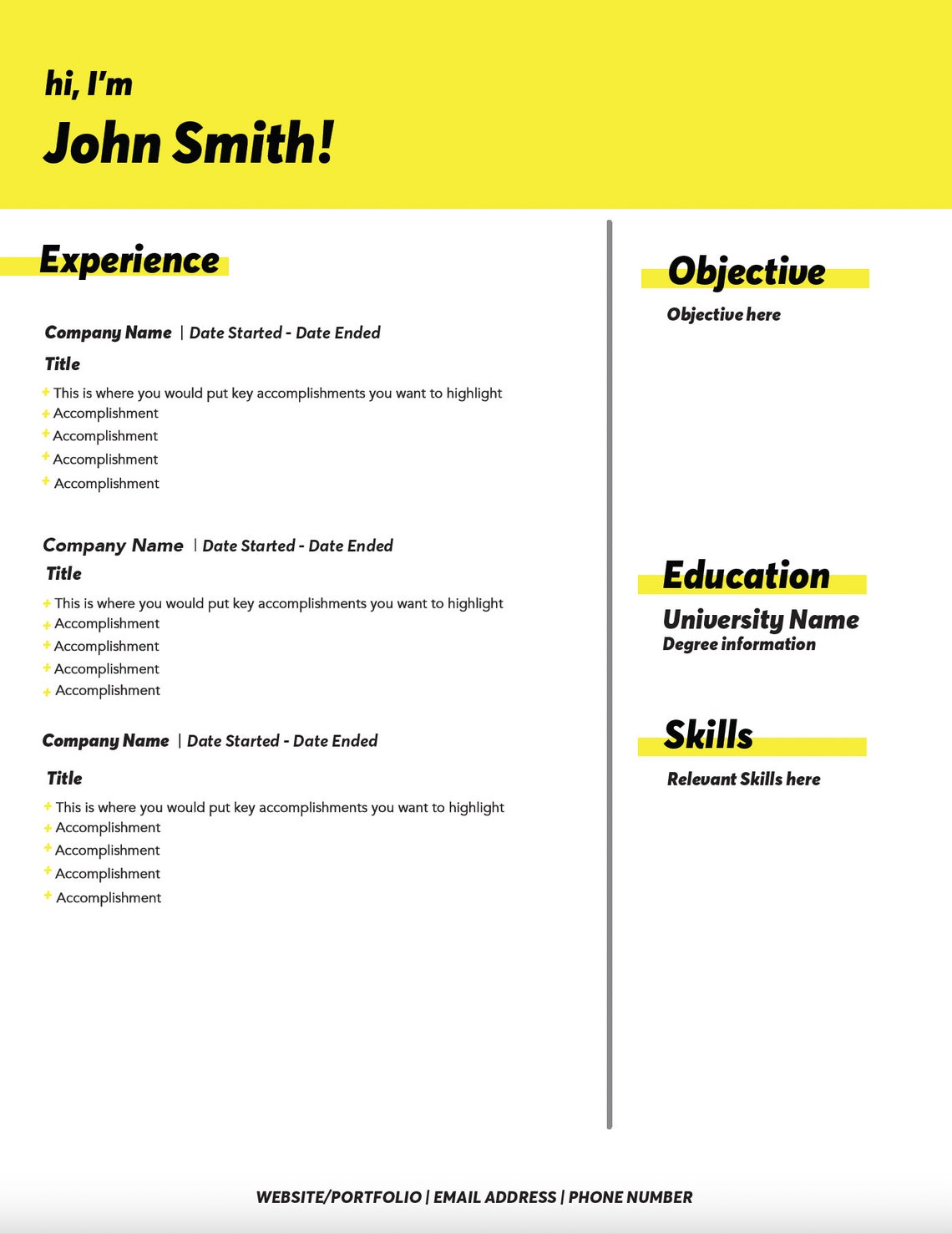Funky Resume Template - Etsy
