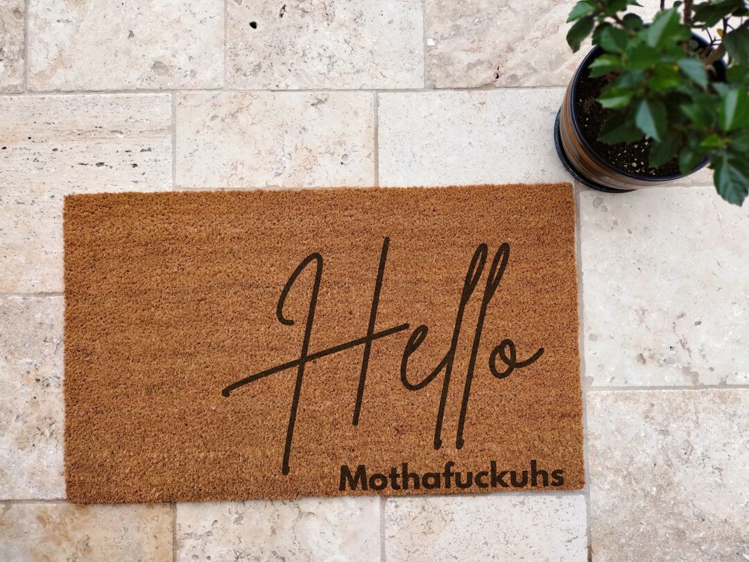 Hello Mfs Sacarstic Door Mat | Funny Door Mat - Etsy