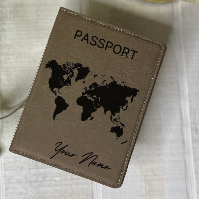 Passport Cover World Map - Etsy