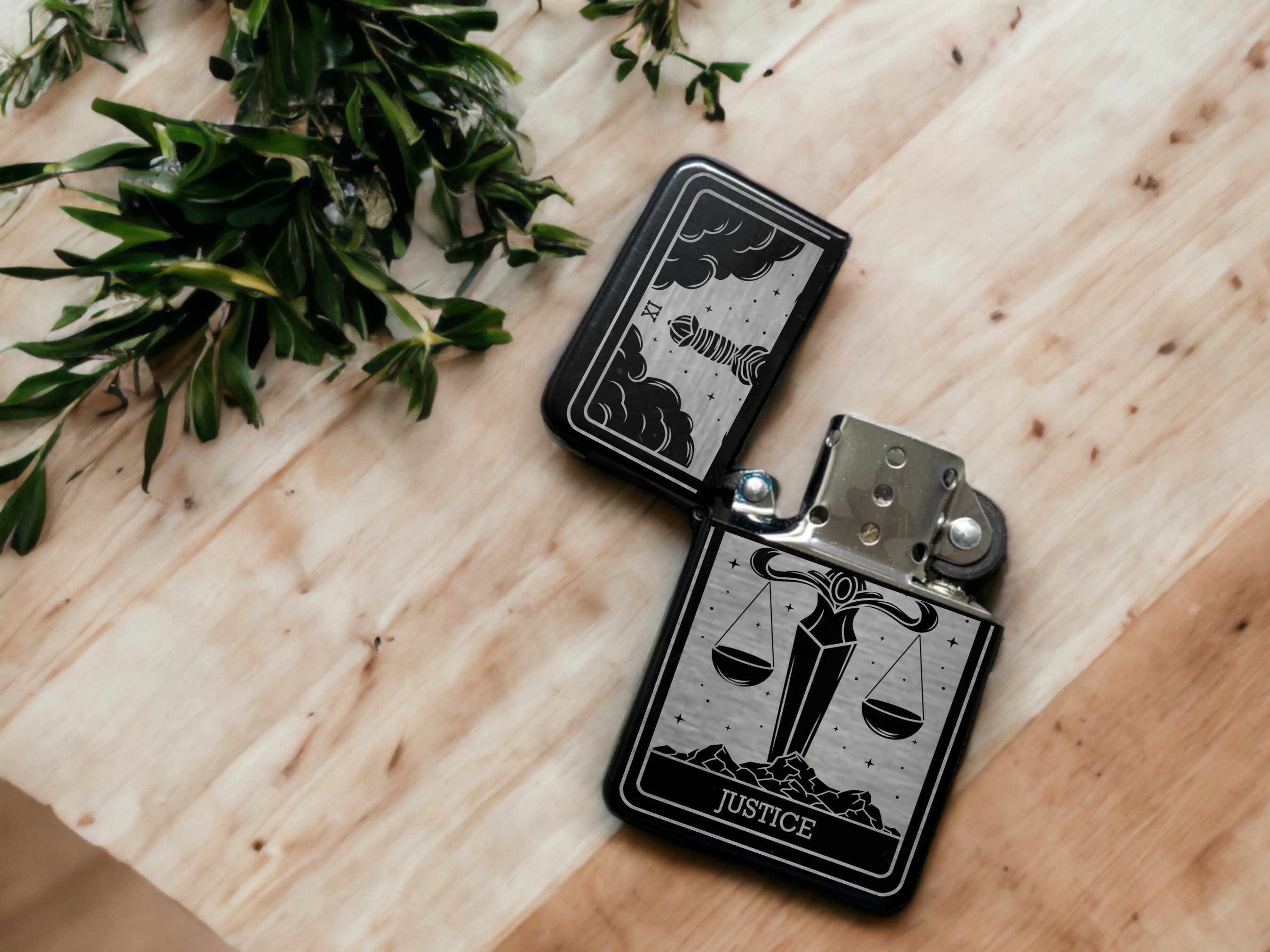 Justice Tarot Card Lighter Custom Engraved Lighter - Etsy
