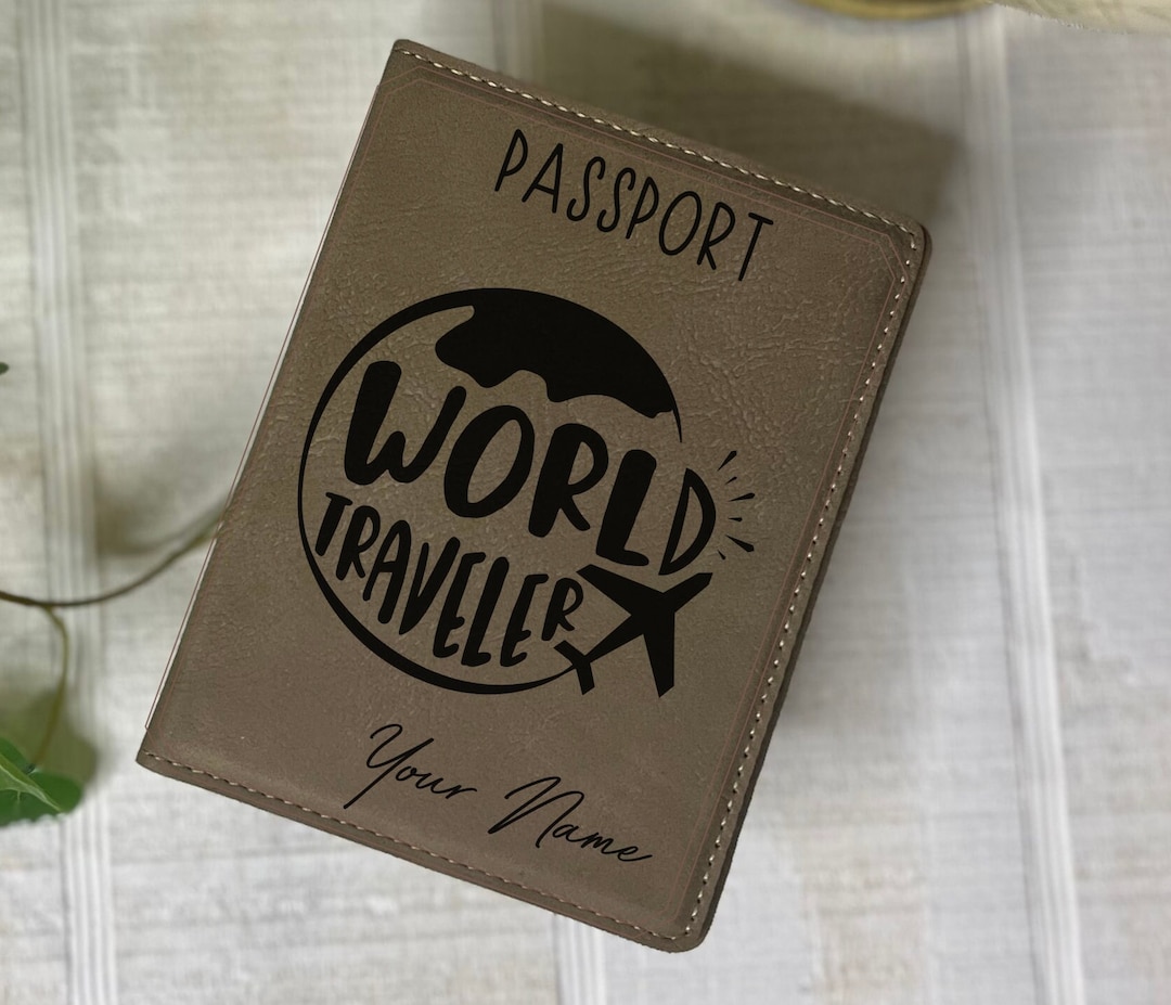 World Traveler Passport Cover, Personalized Engraved Passport Holder - Etsy