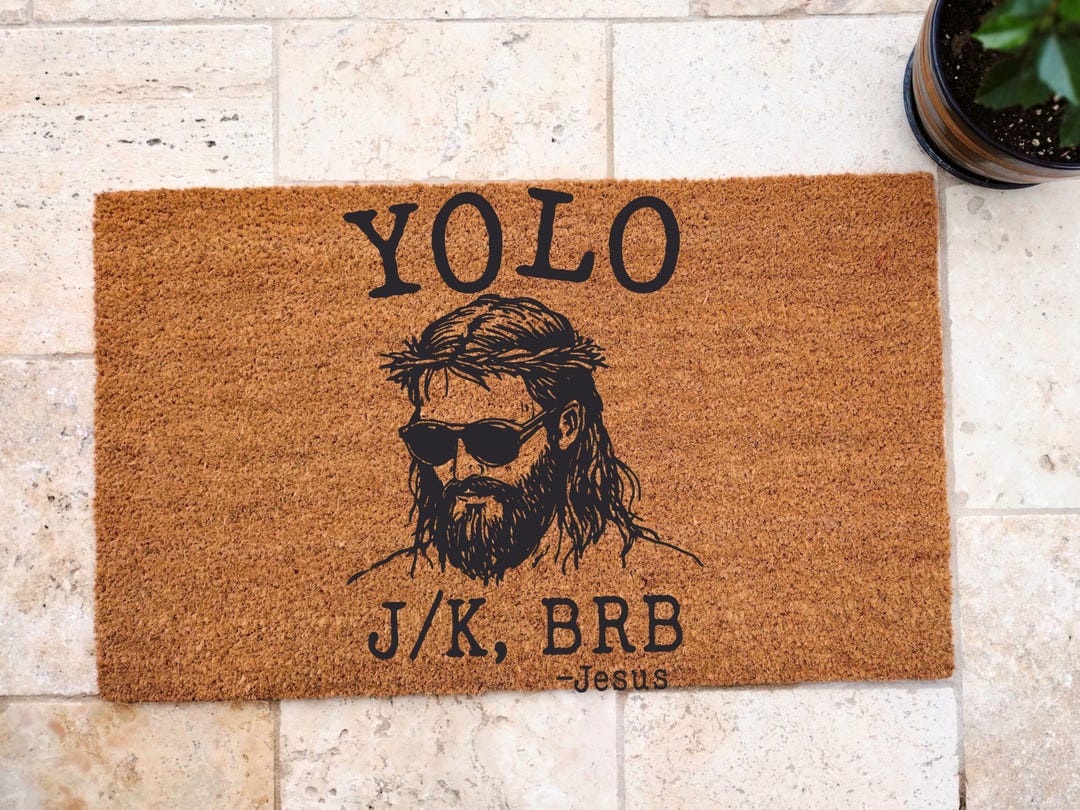 Easter Door Mat, Christian Door Mat, Funny Jesus, He is Risen ...