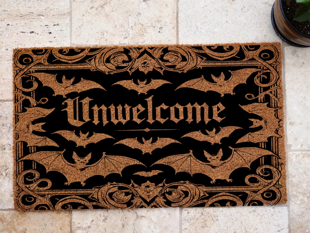 Unwelcome Mat Bat Door Mat, Halloween at Home, Unwelcome Doormat - Etsy