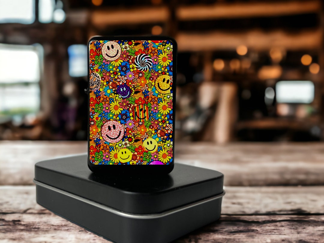 Custom Lighter, Colorful Hippie Lighter, Refillable Flip Top Lighter ...