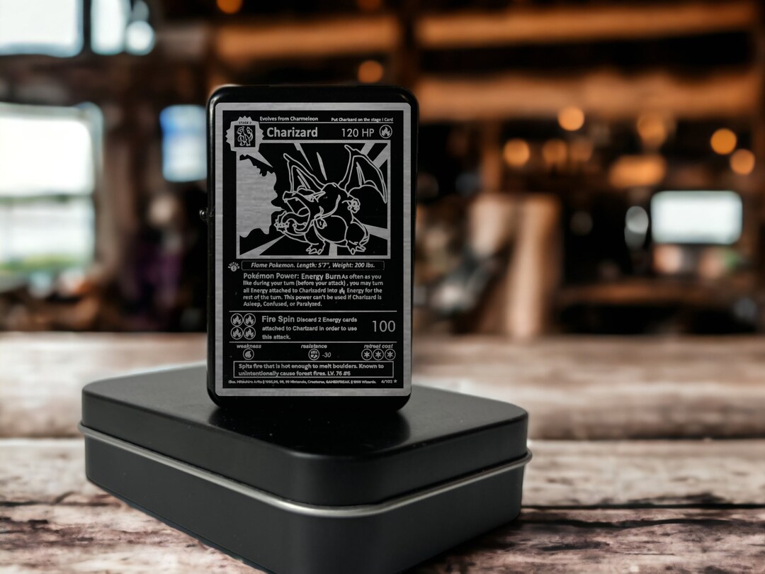 Custom Engraved Charizard Lighter, Base Set Charizard Lighter, Cool ...