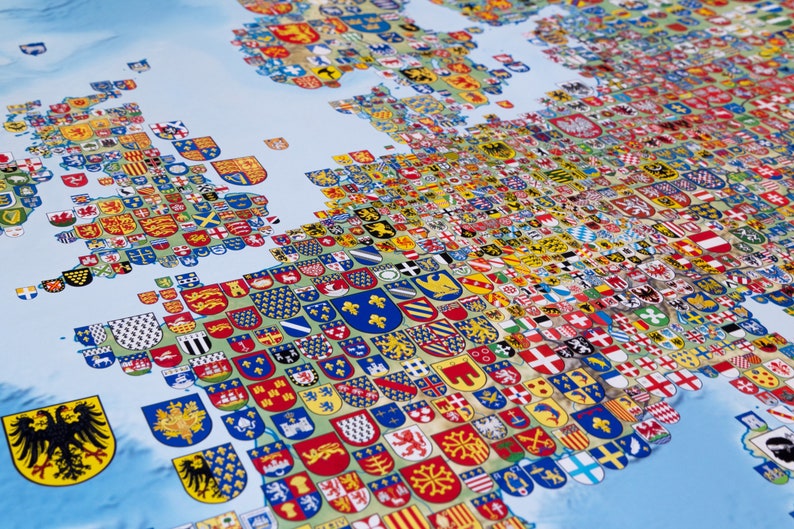 Heraldic Map of Europe by Jekyll - Etsy