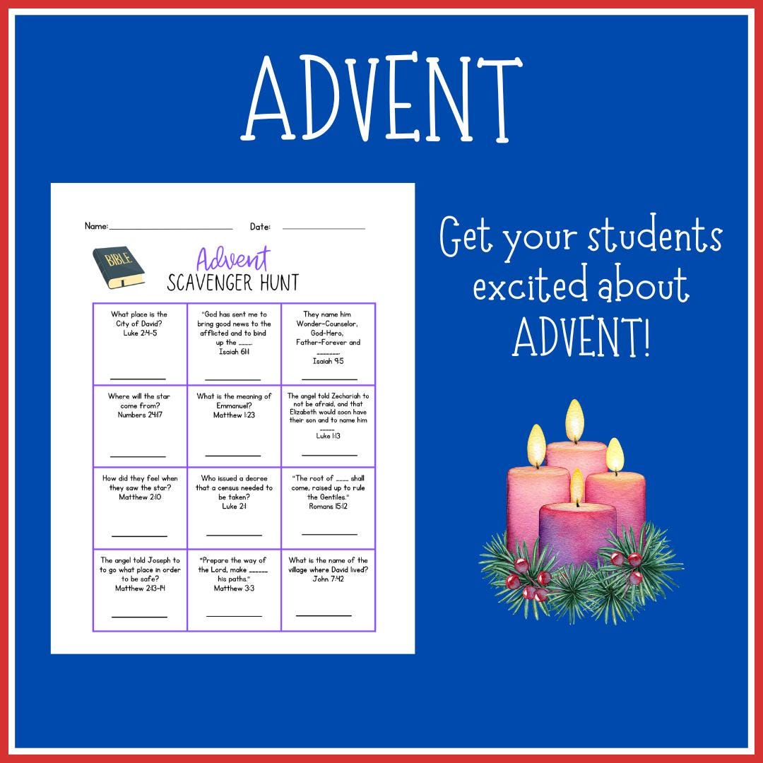 Advent Bible Scavenger Hunt - Etsy