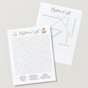 Mysteries of the Rosary Word Search - Etsy