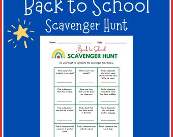 Back to School Scavenger Hunt for Kids - Etsy