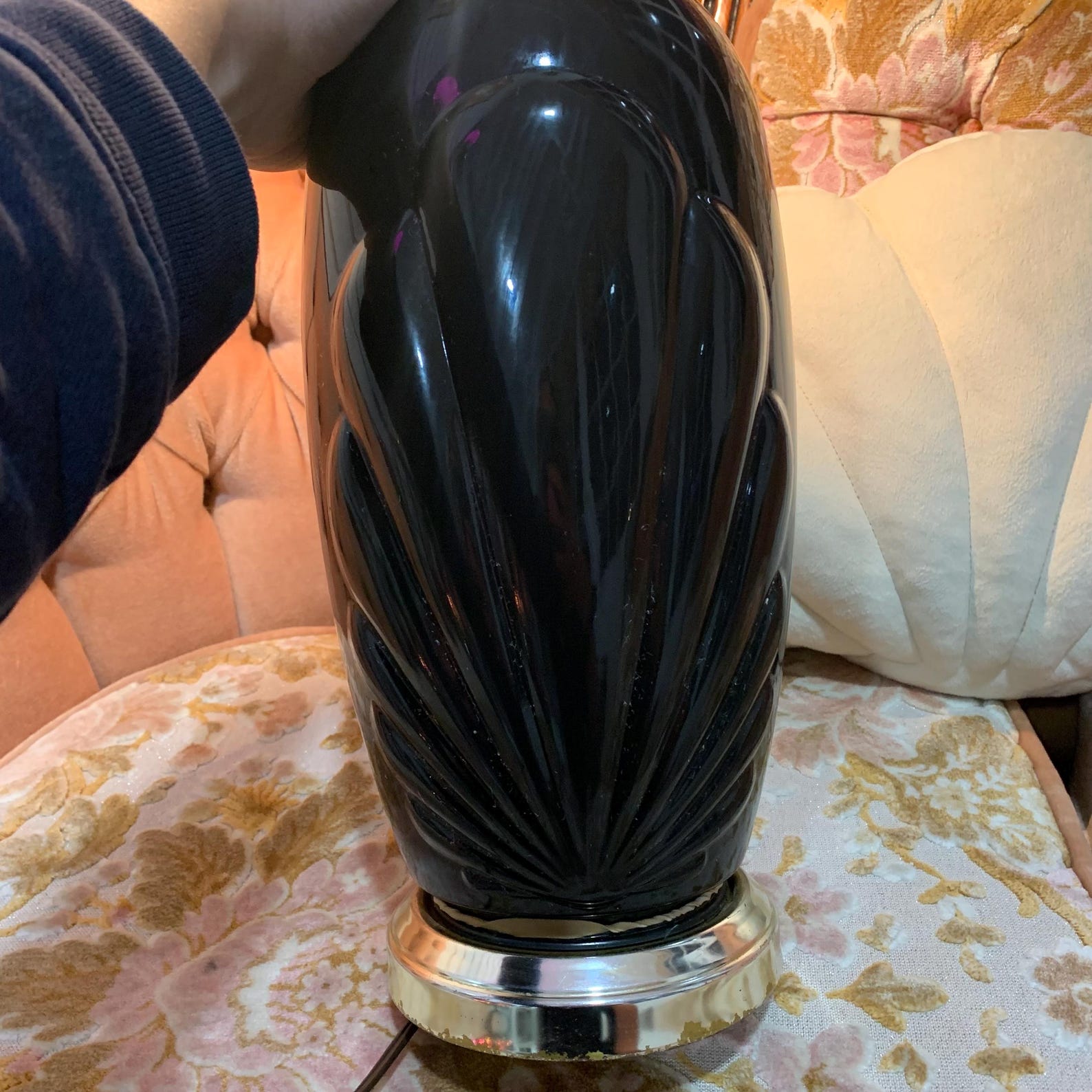 Rare Vintage 80s Art Deco/post Modern Black Scalloped Shell Lamp- Read ...