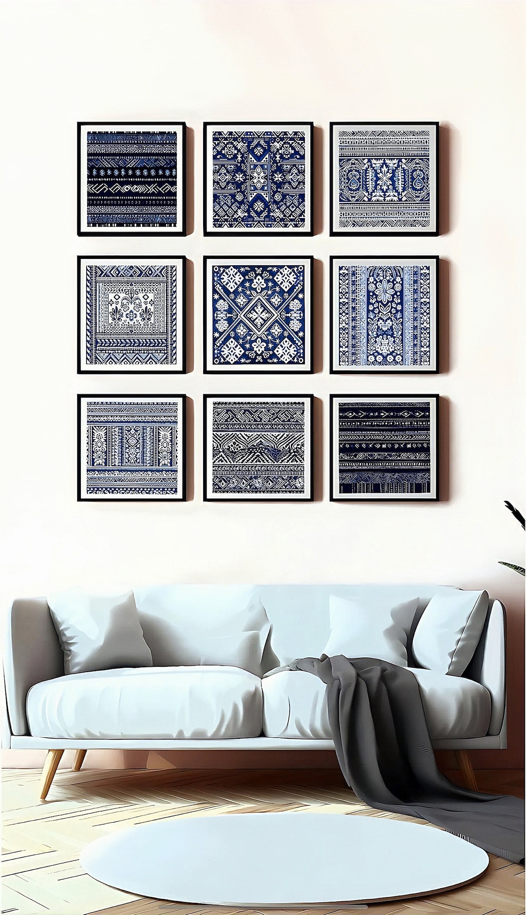 10 Indigo Wall Decor Art Set Digital Print Blue Art Prints - Etsy