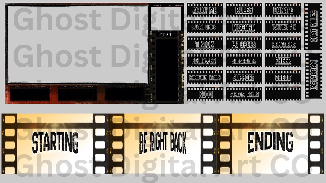 Golden Reel Stream Overlay - Etsy